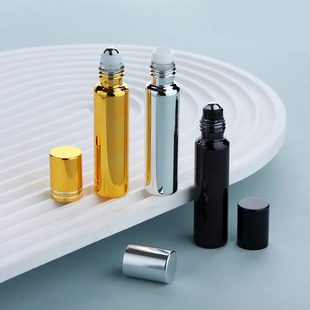 100Pcs-Lot-10ml-Essential-Oil-Bottle-UV-Glass-Refillable-Perfume-Bottle-Travel-Roll-On-Essential ...