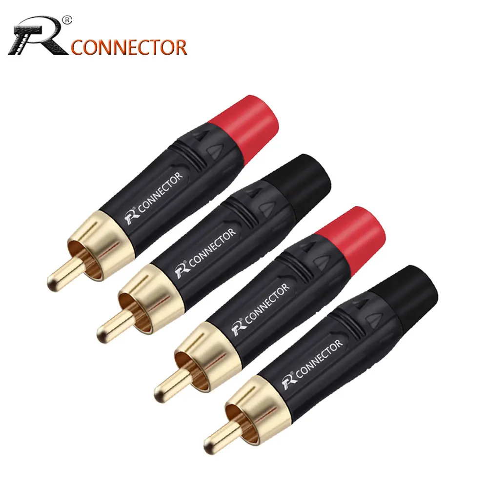 4 stücke Hohe qualität RCA stecker Stecker vergoldung audio adapter ...