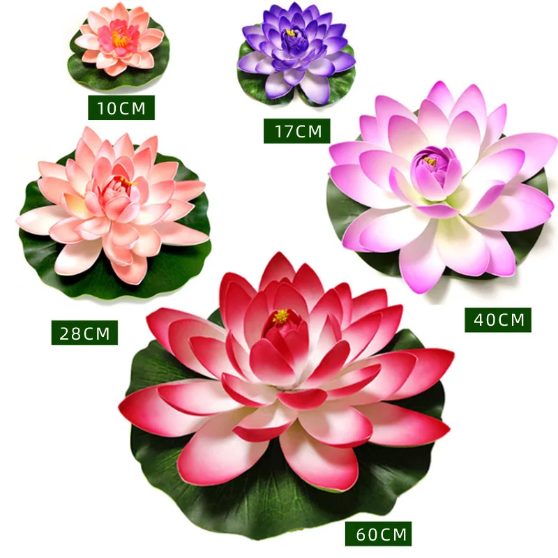 10-17-28-40-60cm-Lotus-Artificial-Flower-Floating-Fake-Lotus-Plant ...