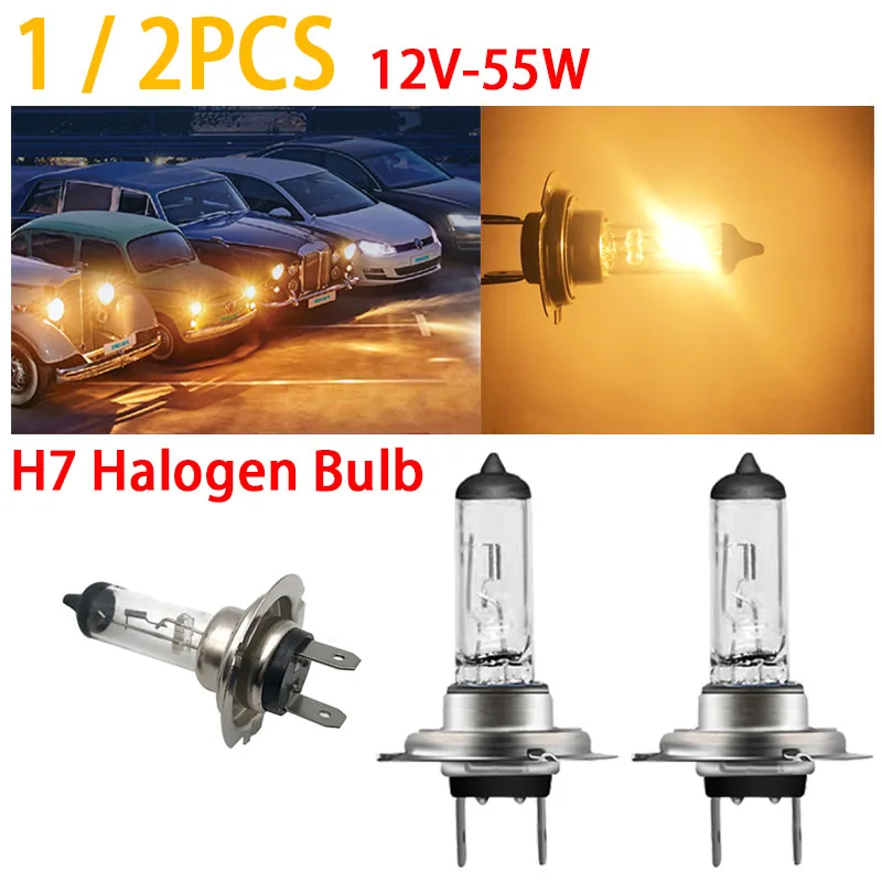 1-2pcs-H7-12V-55W-Front-Fog-Lights-Halogen-Bulb-Car-Headlights-Lamps ...