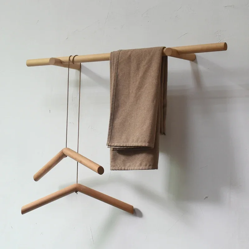 Narrow-Wooden-Coat-Rack-Wall-Garment-Modern-Simple-Single-Coat-Racks ...