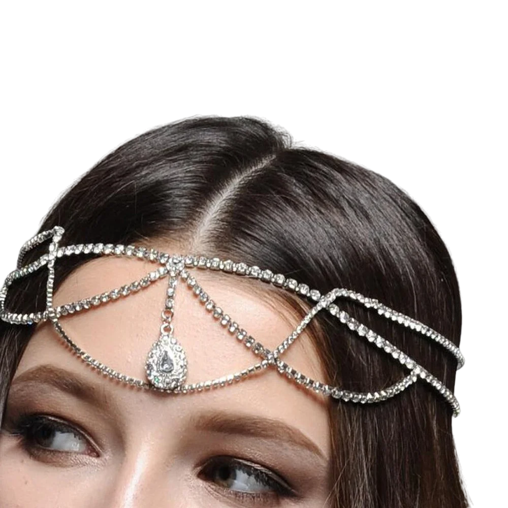 Fashionable-Multi-Layered-Rhinestone-Hair-Chain-Retro-Water-Drop ...