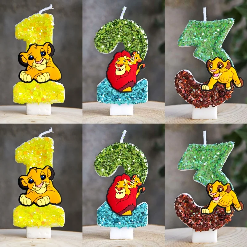 Anime Lion King Simba Candle 0-9 Number Birthday Cake Decorations Kids ...