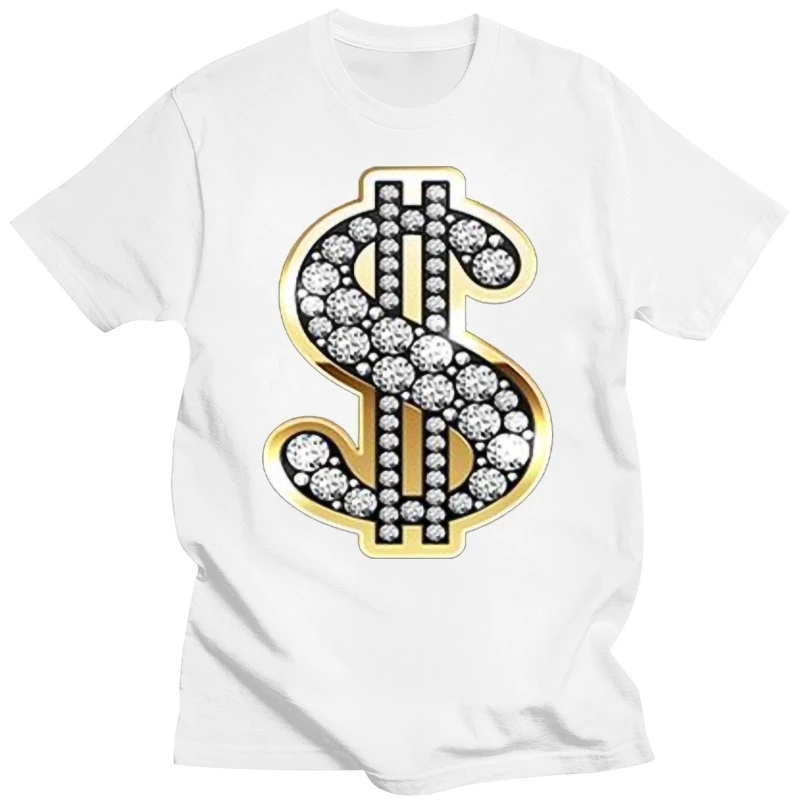 Men-Short-sleeve-tshirt-Diamond-Dollar-Sign-Trimmed-In-Gold-Dollar-Sign ...