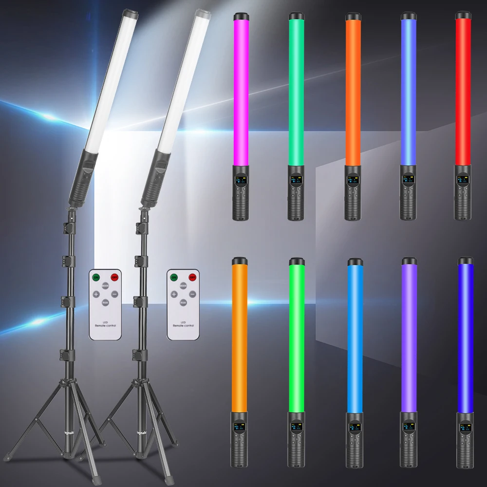 RGB-Video-Light-Tube-with-Tripod-Stand-Remote-Contrl-Vlog-Fill-Light ...