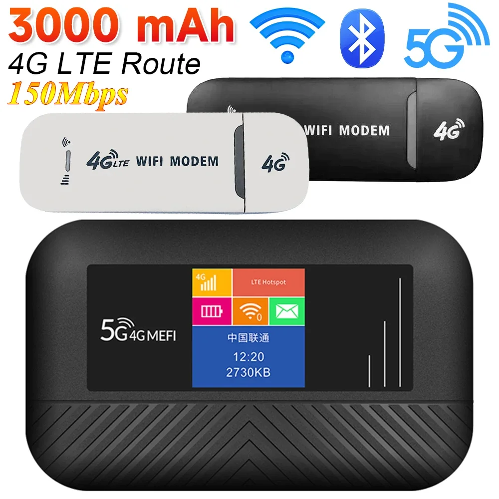 4G-LTE-WiFi-Router-CAT4-150Mbps-Mobile-WiFi-Hotspot-3000mAh-Portable ...