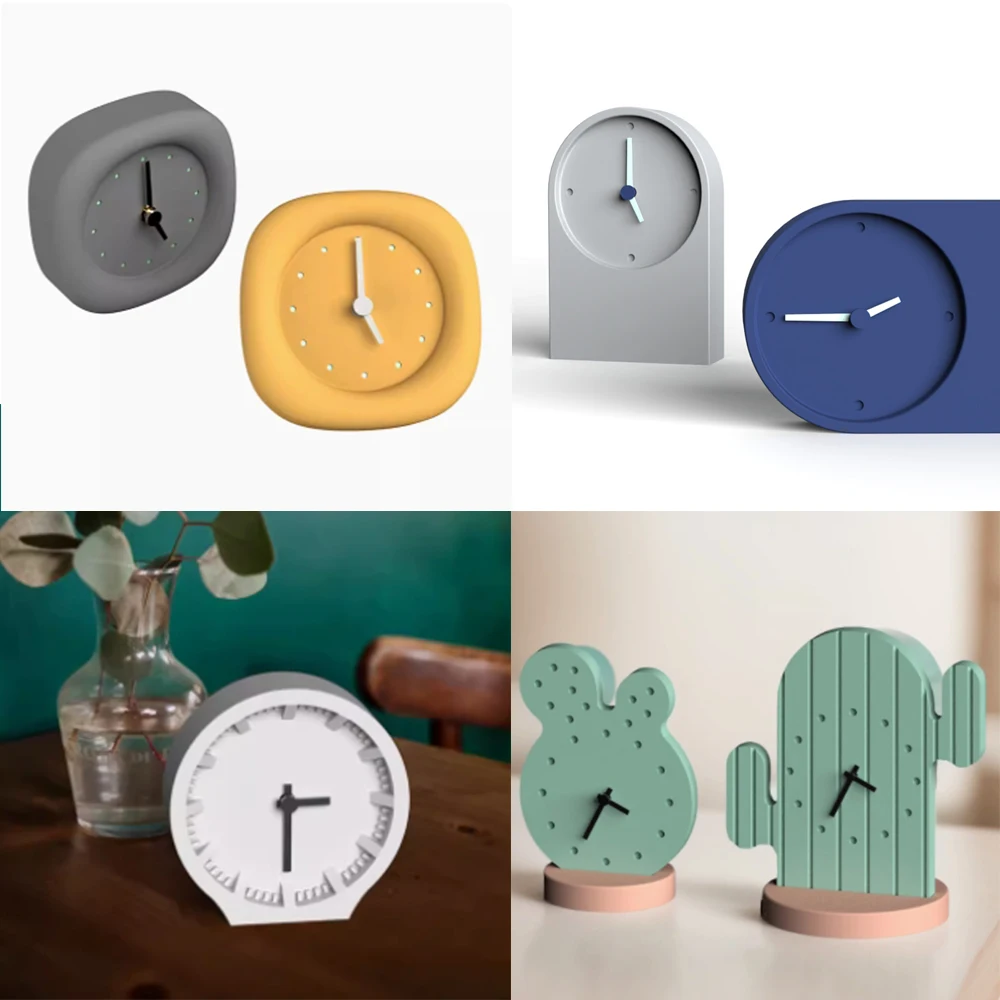 Creative-Hand-made-Clock-Silicone-Mold-Gypsum-Concrete-Home-Clock ...