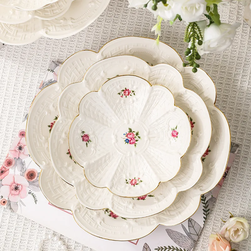 European-style-retro-Dim-sum-plate-household-dessert-cake-plate-set ...