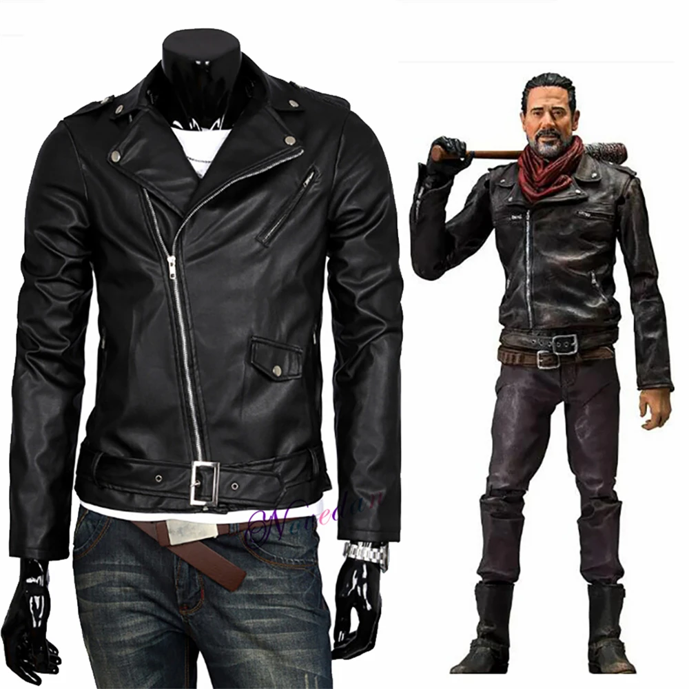 The-Walking-Dead-Negan-chaqueta-de-cuero-PU-para-hombre-y-mujer-abrigo ...