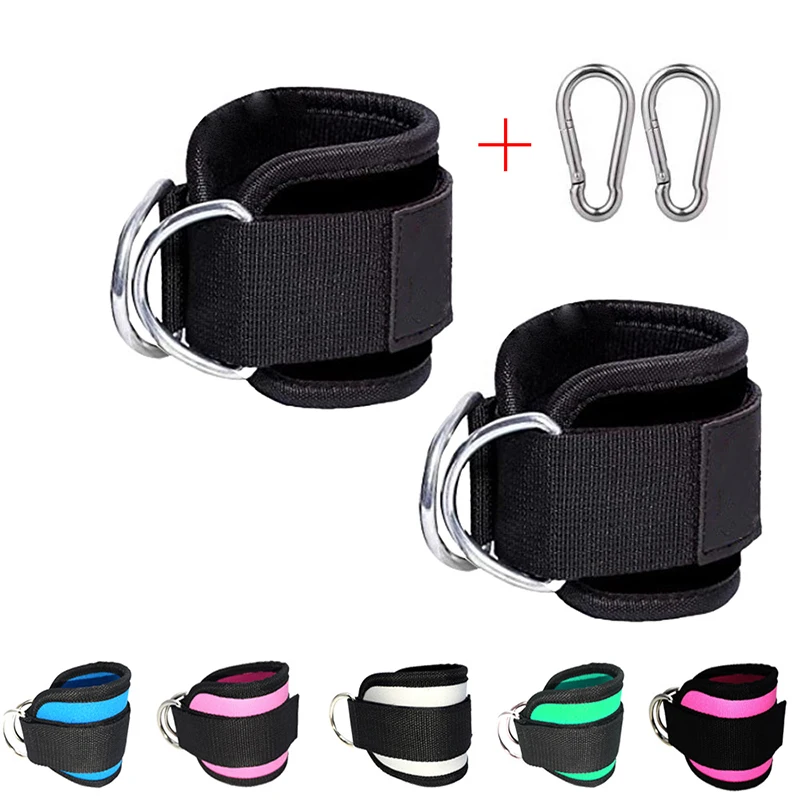 Fitness-Adjustable-D-Ring-Ankle-Cuffs-Sport-Ankle-Straps-For-Cable ...