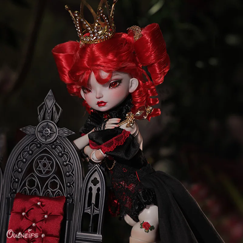 New Design BJD Heart 1/6 Red Queen Styling Anime Doll With Red Hair And ...