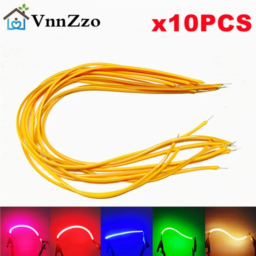 10PCS-3V-Ultra-Slim-COB-LED-Flexible-Filament-38mm-60mm-130mm-Retro ...