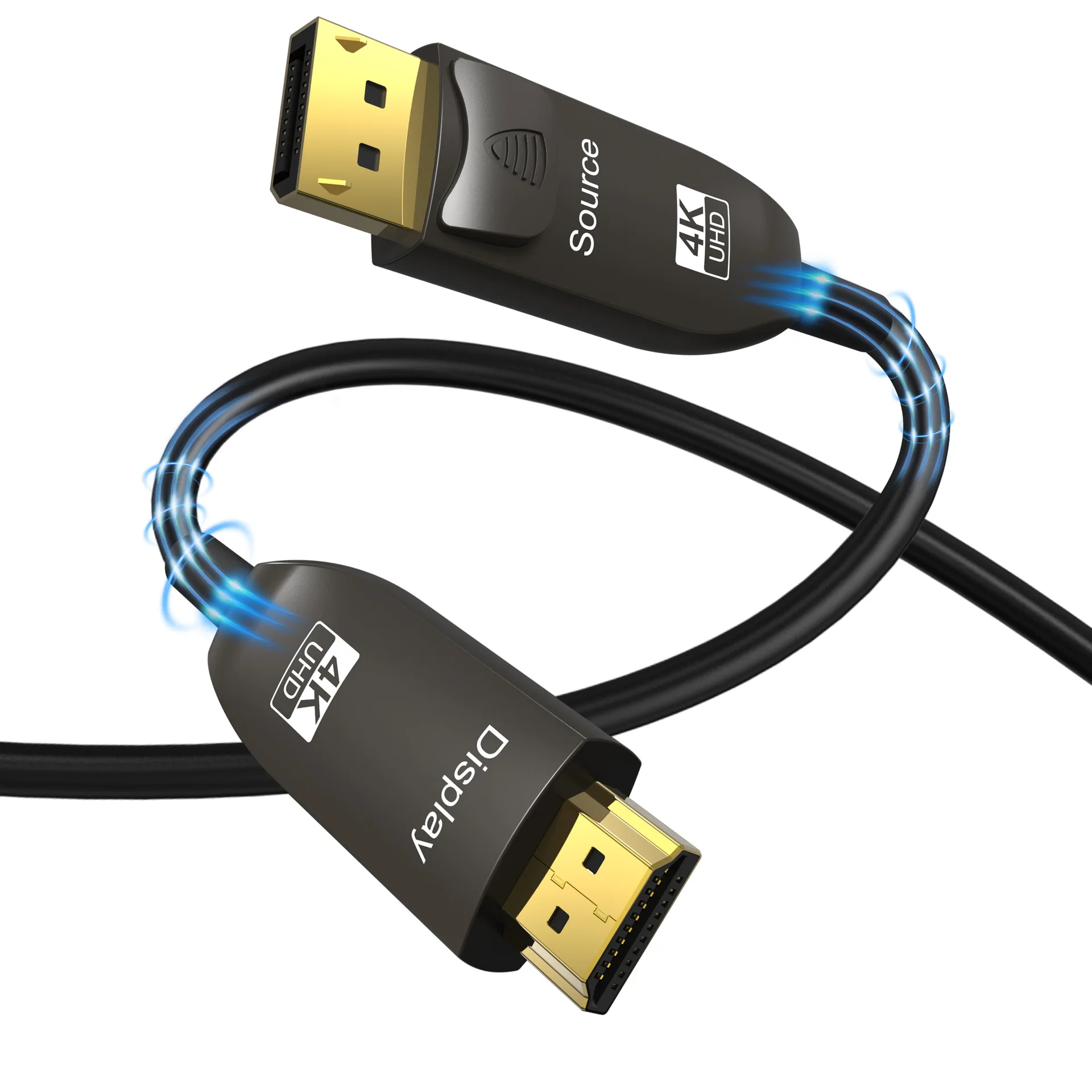 DP to HDMI compatible Cable Fiber Optic 4K@60Hz DisplayPort to HDMI ...