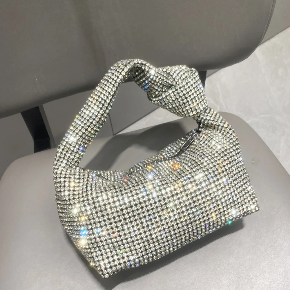 handmade Rhinestones Evening bag silver Crystal handmade Bags for Women ...