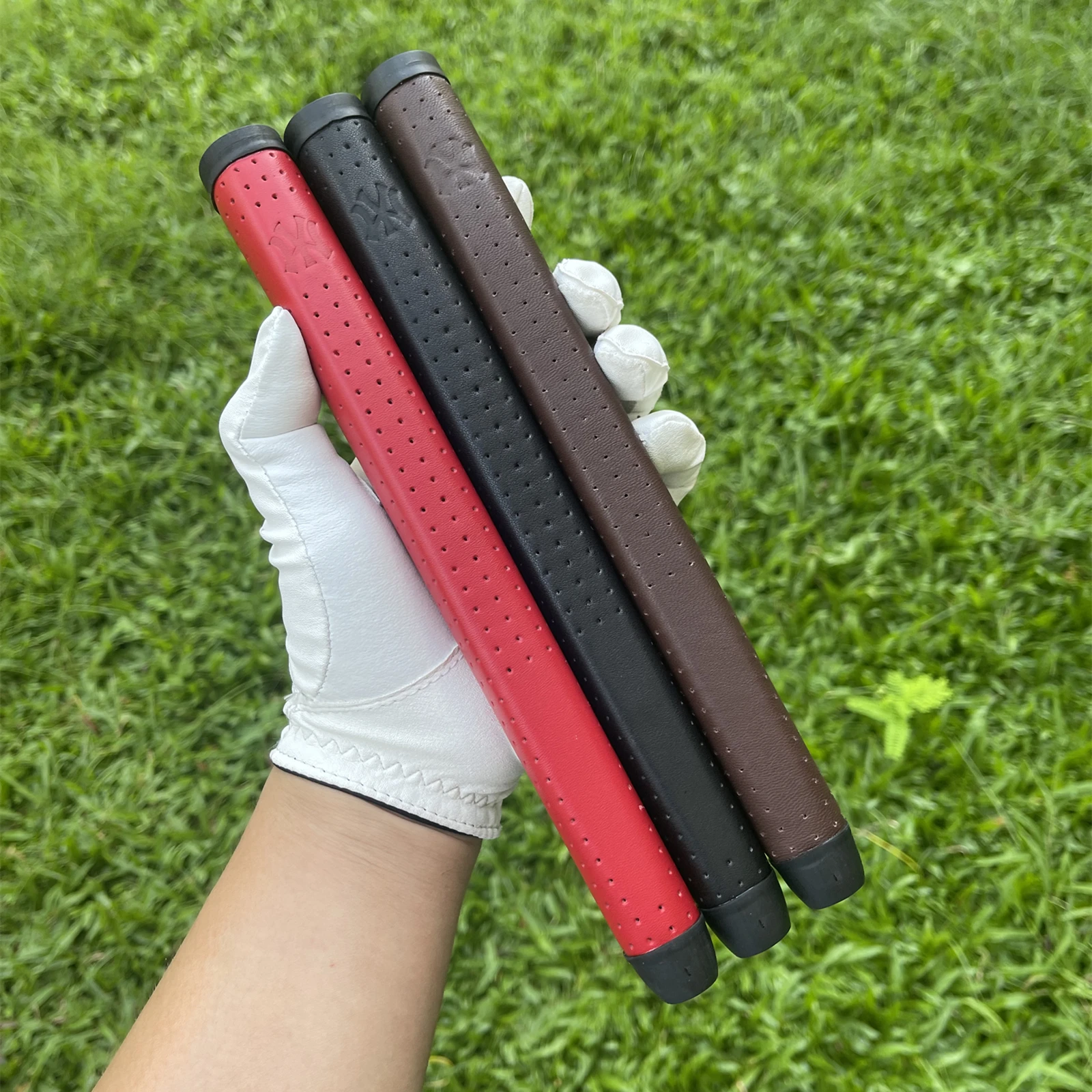 100-Leather-Golf-Putter-Grips-Red-Black-Brown-Midsize-Pistol-Golf-Grips ...