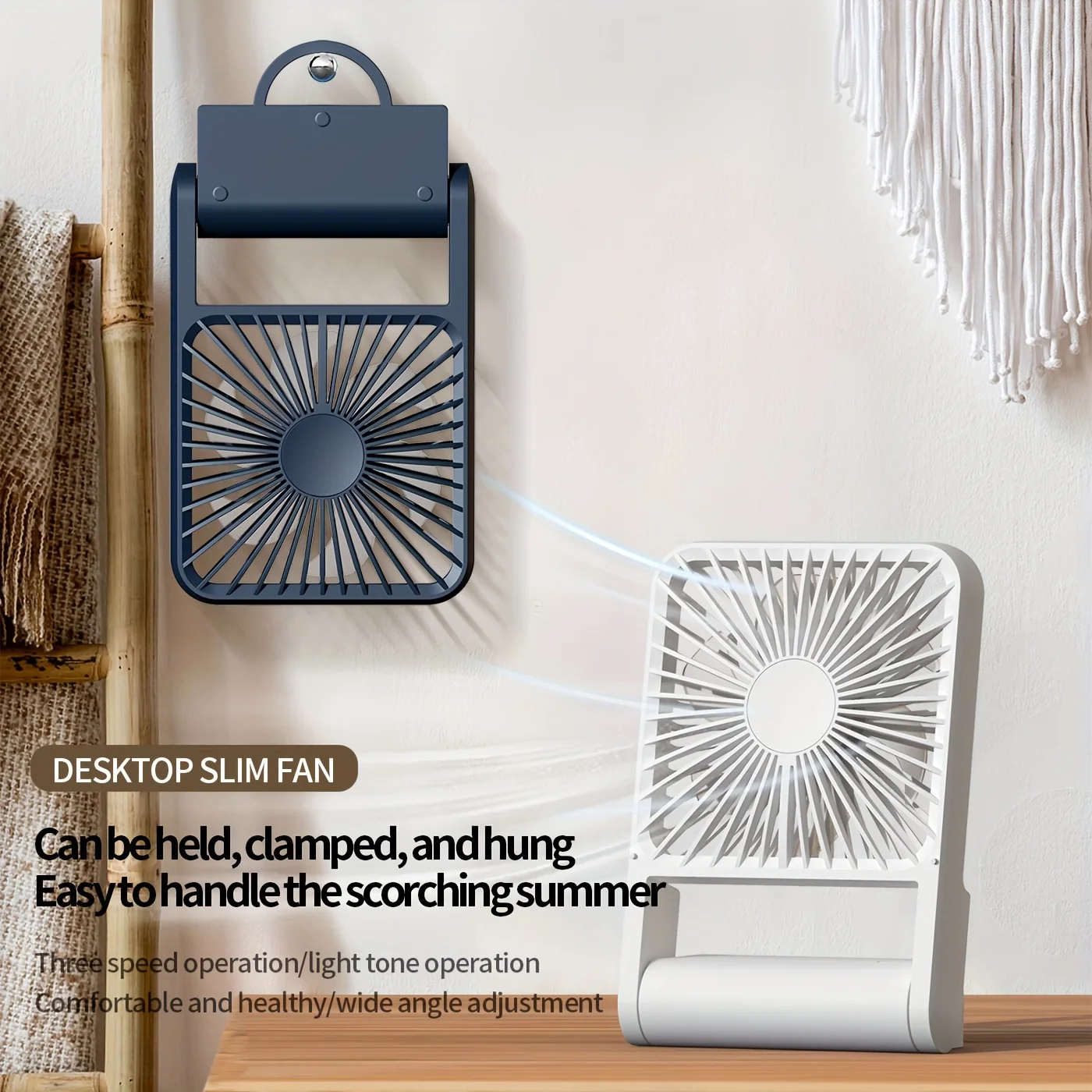 New Ultra-thin Table Fan, Portable Rechargeable Fan, Silent Wall ...