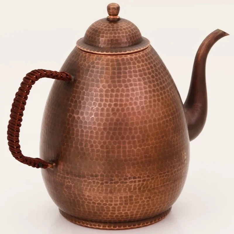 Handcrafted Pure Copper Coffee Pot,Large Capacity Retro oval Shape ...