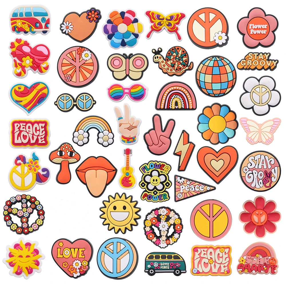 50Pcs-Wholesale-PVC-Peace-Sign-Rainbow-Heart-Lovely-Shoe-Buckle-Charms ...