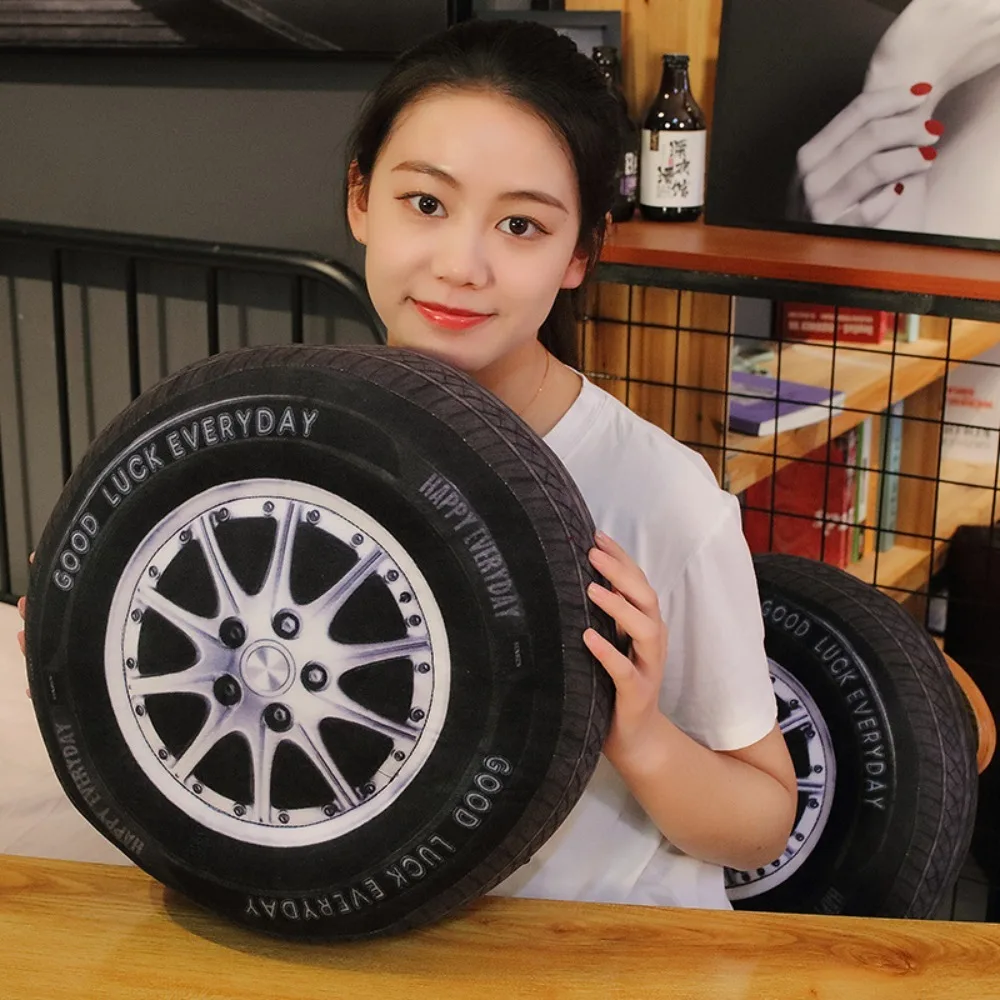 Multi-functional Simulated Car Tire-Shaped Throw Pillow Soft PP Cotton ...