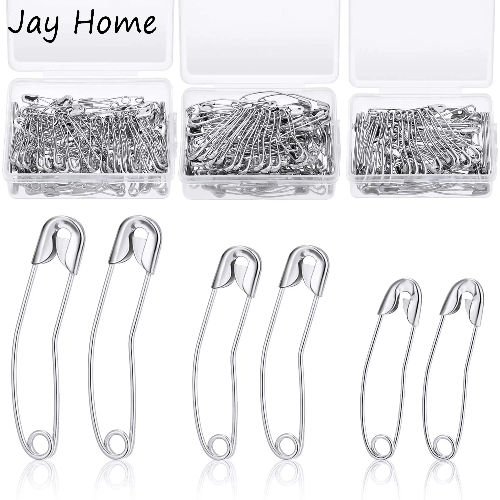 50/30pcs 27/38/50mm Stainless Steel Curved Safety Pins Quilting Basting ...