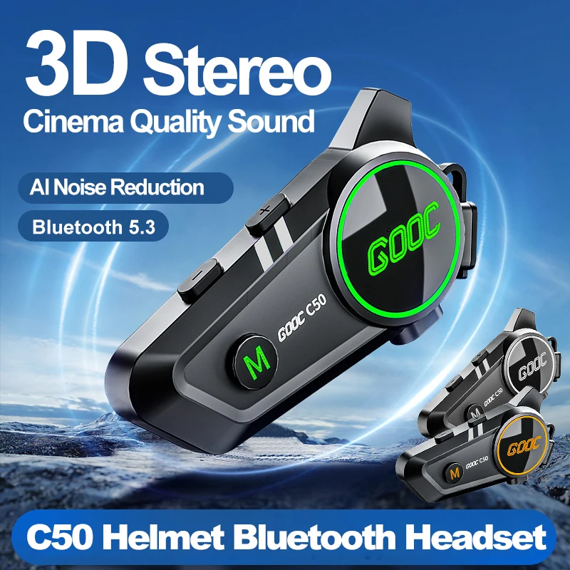 Motorcycle Earphones Helmet Headset Bluetooth 5.3 Headphones Wireless ...