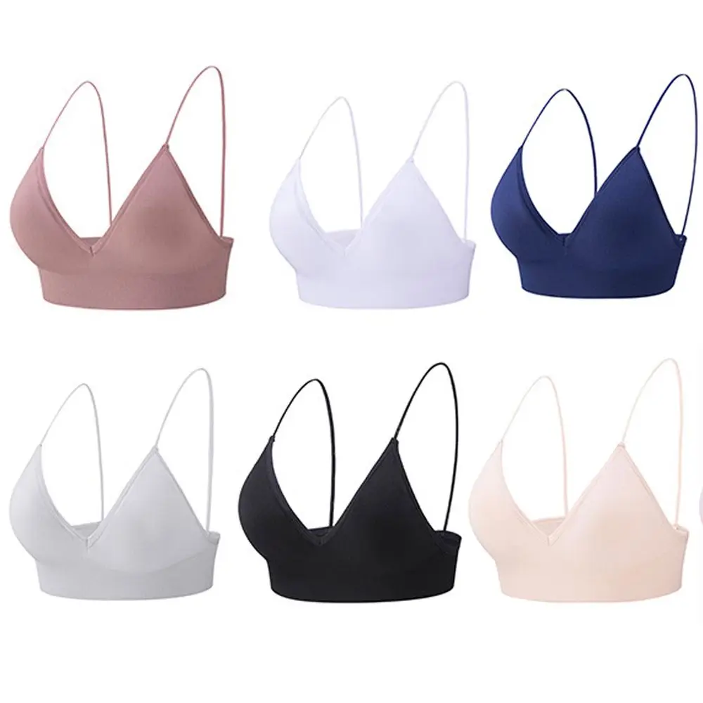 For-Girls-Boneless-Push-Up-Seamless-Sports-Bra-Deep-V-Bralettes-Women ...