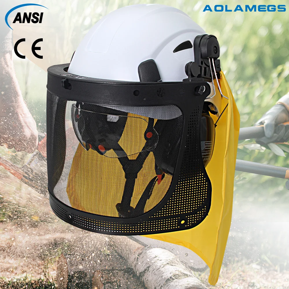 Garden-Grass-Trimmer-CE-Safety-Helmet-Hat-With-Full-Face-Mesh ...