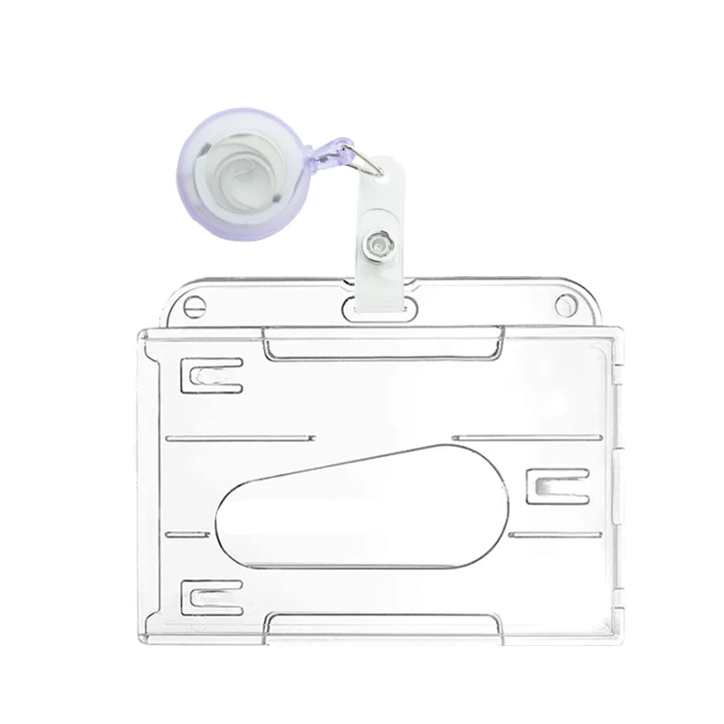 Transparent Pull-push Type Badge Holder Staff Nurse Work Card Cover Id ...