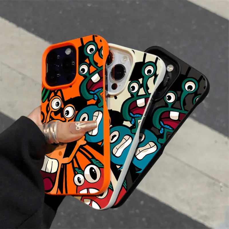 Cartoon Monster For IPhone 16 Pro Max Phone Case Borderless 15 Pro 14 ...
