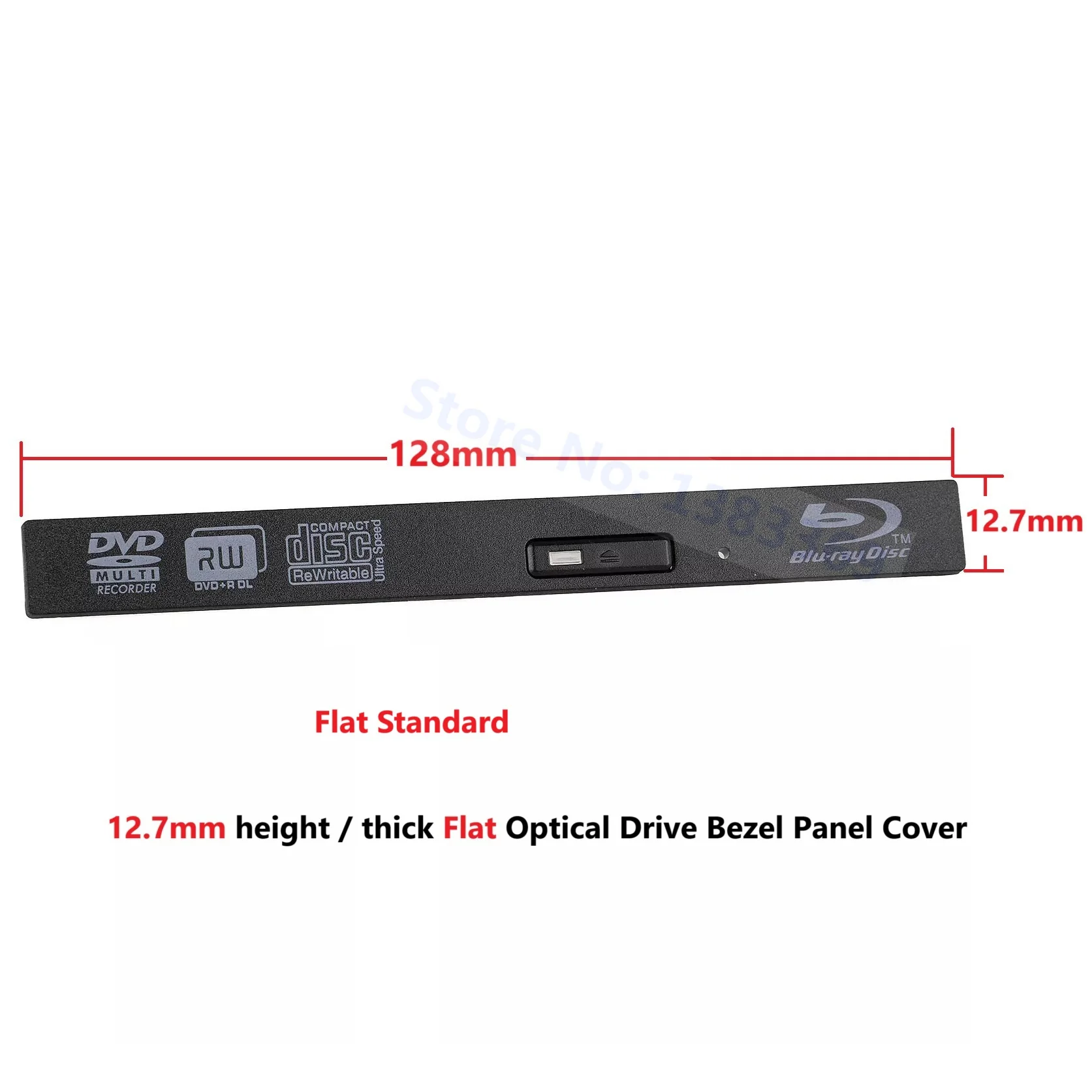 Flat Standard 12.7mm Bluray Logo Optical Drive Bezel Faceplate Front ...