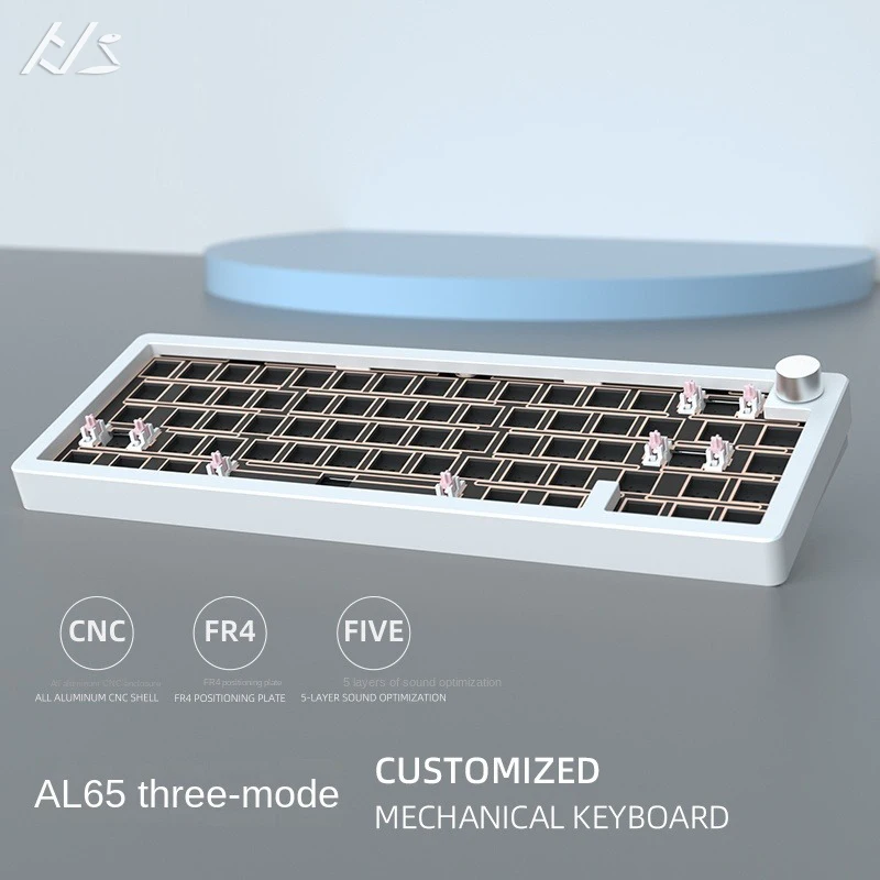 HJS-AL65-Mechanical-Keyboard-Kit-Tri-mode-Wireless-Bluetooth-2-4G-CNC ...