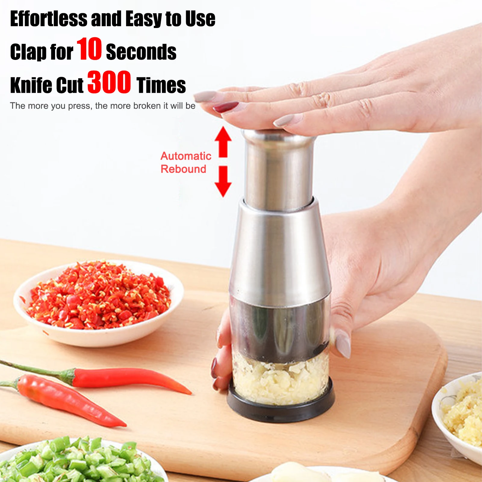 Manual-Garlic-Chopper-Stainless-Steel-Hand-Food-Chopper-Garlic-Press ...