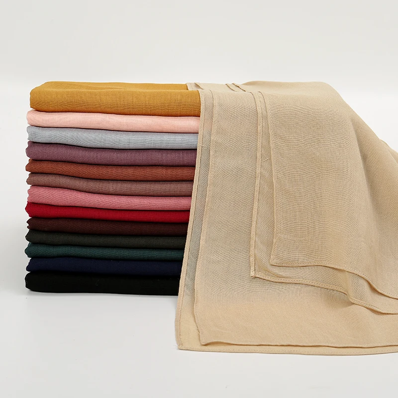 New-Solid-Cotton-Modal-Hijab-For-Women-Muslim-Scarf-Big-Size-Shawls ...
