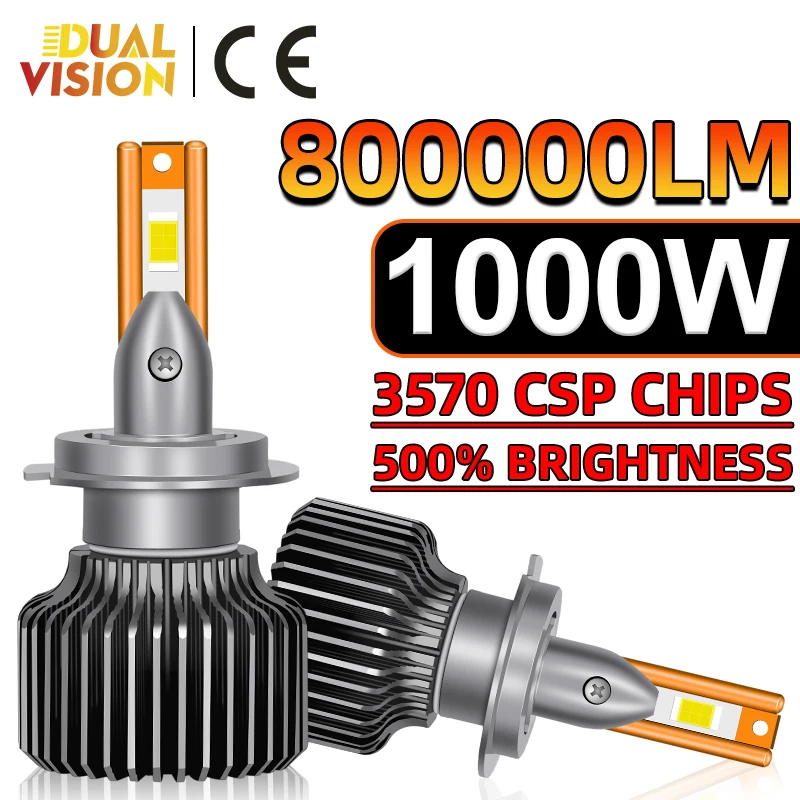 Bombillas-LED-para-faros-delanteros-de-coche-1000W-H7-K5C-800000LM-H4 ...