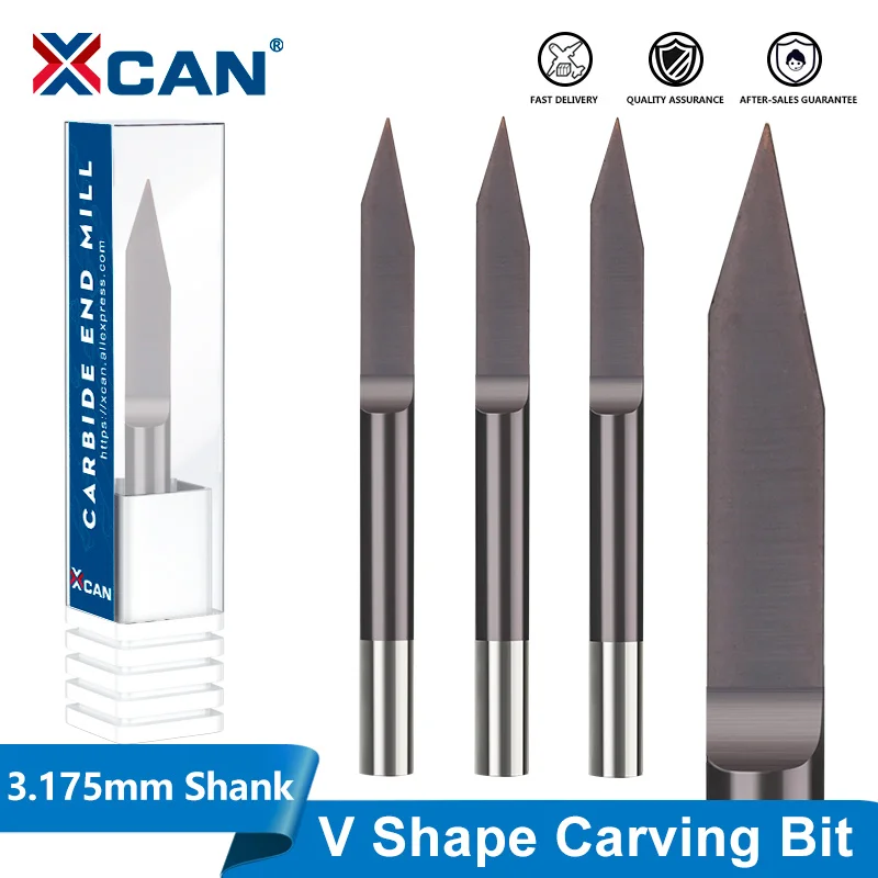 XCAN-Engraving-Bit-3-175mm-Shank-V-Shape-Carving-Bit-PCB-3D-Milling ...