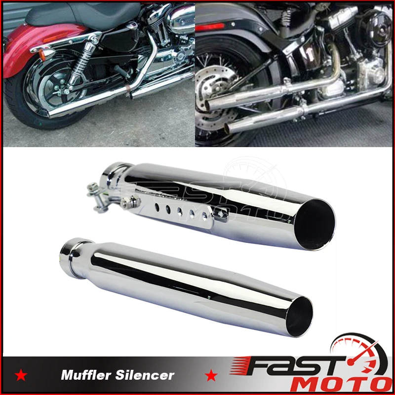 Motorbike-Muffler-Antiqued-Vintage-Retro-Exhaust-Pipe-For-Harley-XV950 ...