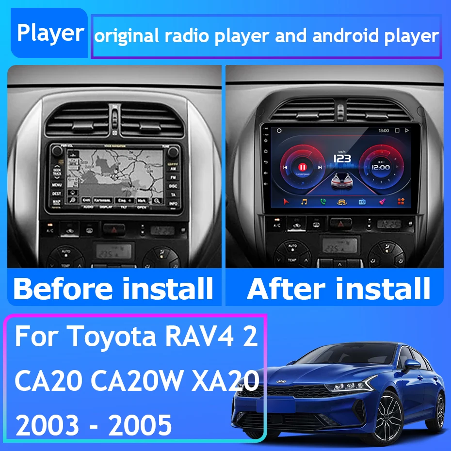 Car-Radio-Android-13-Carplay-For-Toyota-RAV4-2-CA20-CA20W-XA20-2003 ...