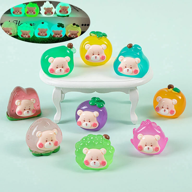Cartoon-Luminous-Fruits-Bear-Car-Ornaments-Micro-Landscape-Ornaments ...