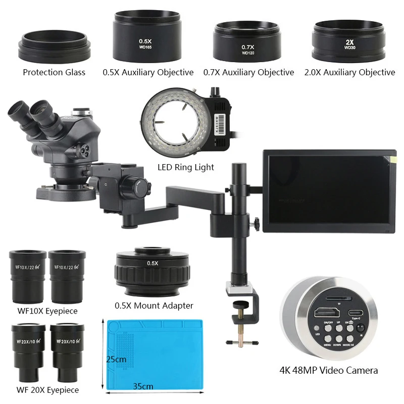 Zoom-3-5X-200X-Stereo-Trinocular-Microscope-4K-48MP-Electronic-Digital ...