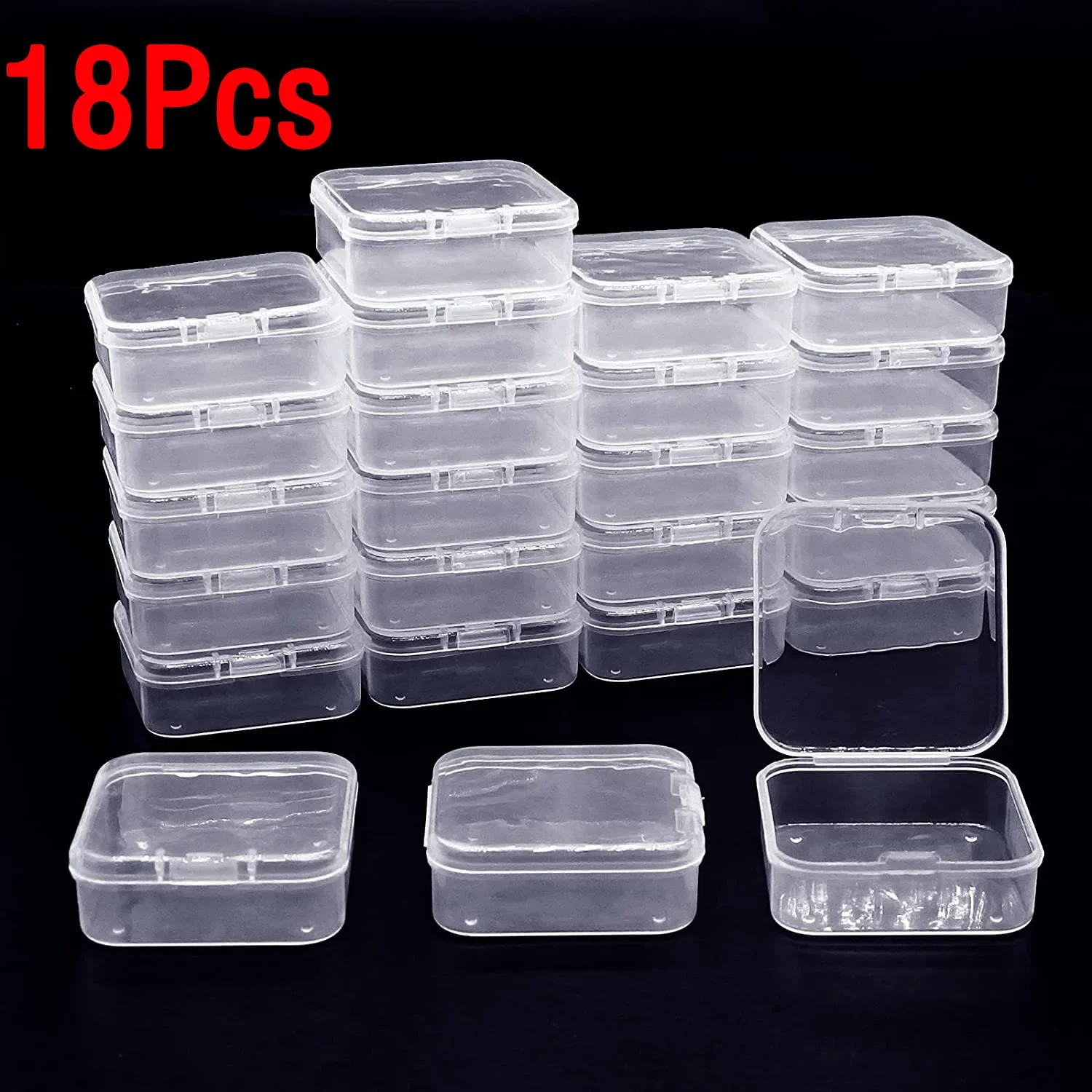 Mini-Clear-Plastic-Storage-Containers-Box-with-Hinged-Lids-Empty-Hinged ...