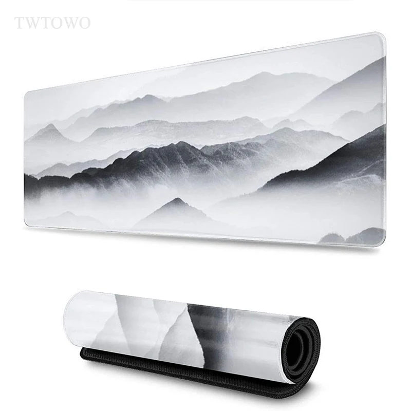 Black White Gray Mountain Mouse Pad Gaming XL Custom HD Mousepad XXL ...