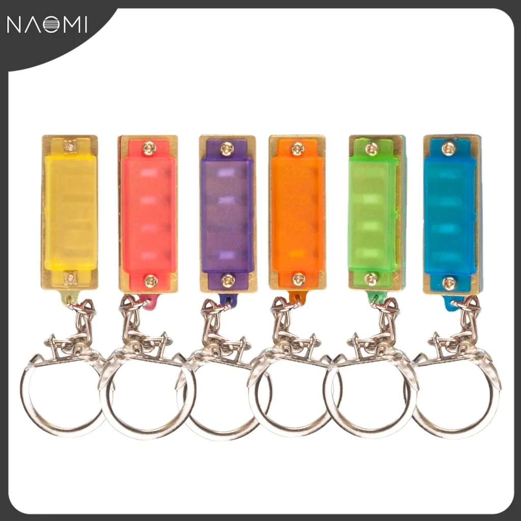 NAOMI-4-Hole-8-Tone-Harmonica-Key-Chain-ABS-Cover-Brass-Reed-With ...