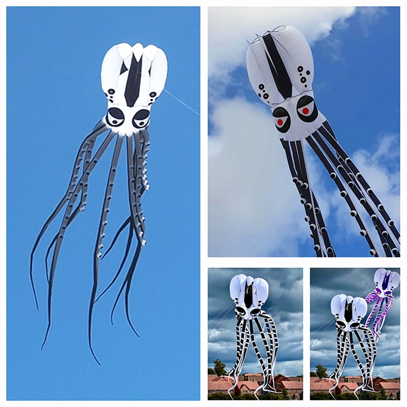 free-shipping-20m-large-octopus-kite-show-soft-kite-flying-nylon-kites ...