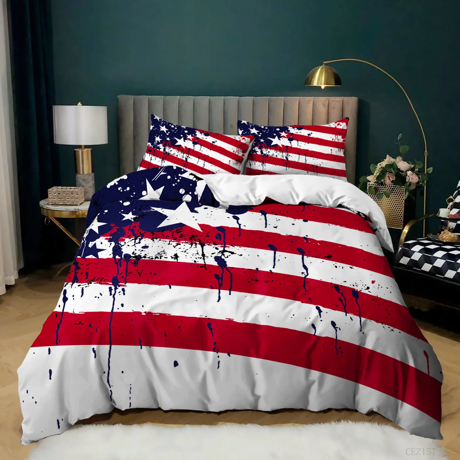 National-Flag-Duvet-Cover-Set-King-Size-Creative-American-Flag-Bedding ...