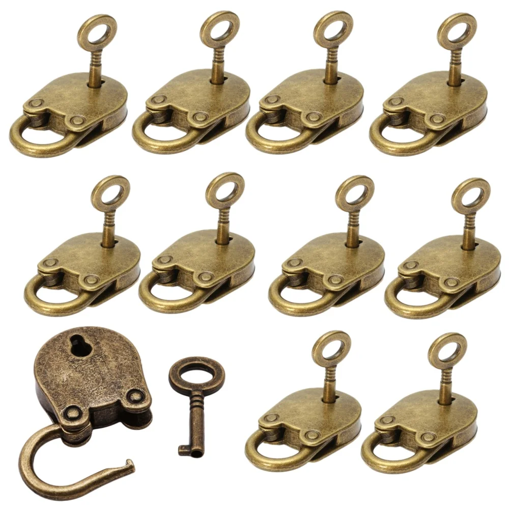 1~5PCS Bronze Vintage Old Antique Style Mini Archaize Padlocks Key Lock ...