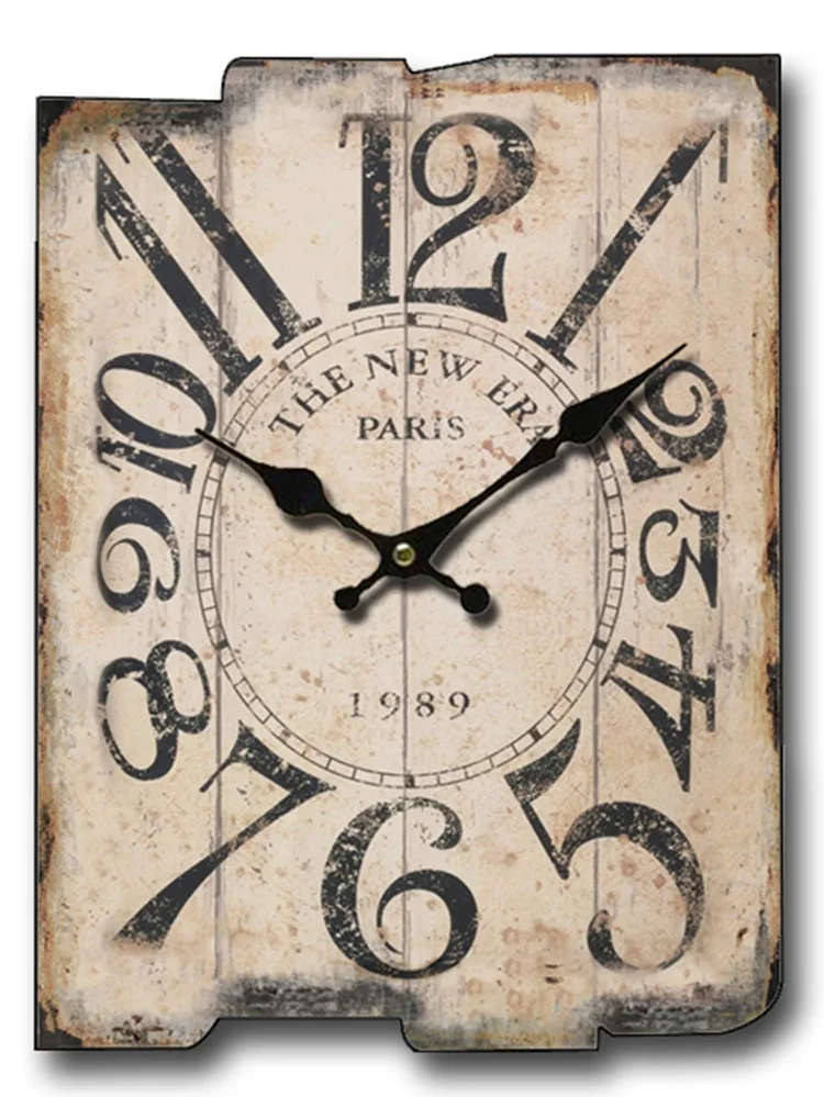 Large Square Wall Clock Retro Wood Creative Vintage Clocks Wall Home ...