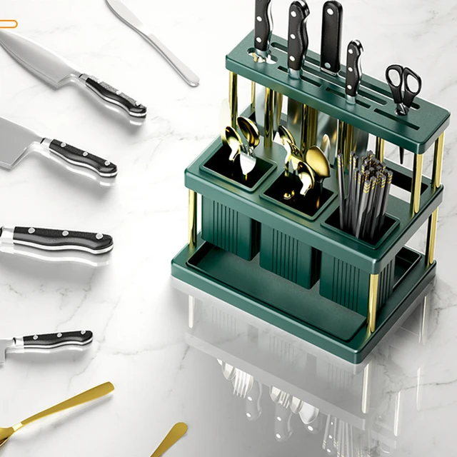 Kitchen Cutlery Holder Spoon Fork Chopstick Storage Rack Utensils ...