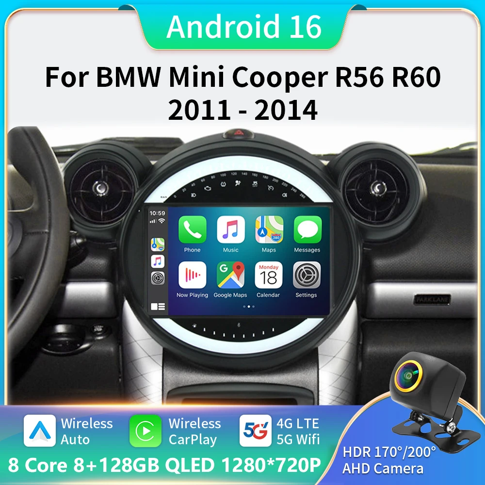 Android 16 para bmw mini cooper countryman r56 r60 2011-2013 auto ...