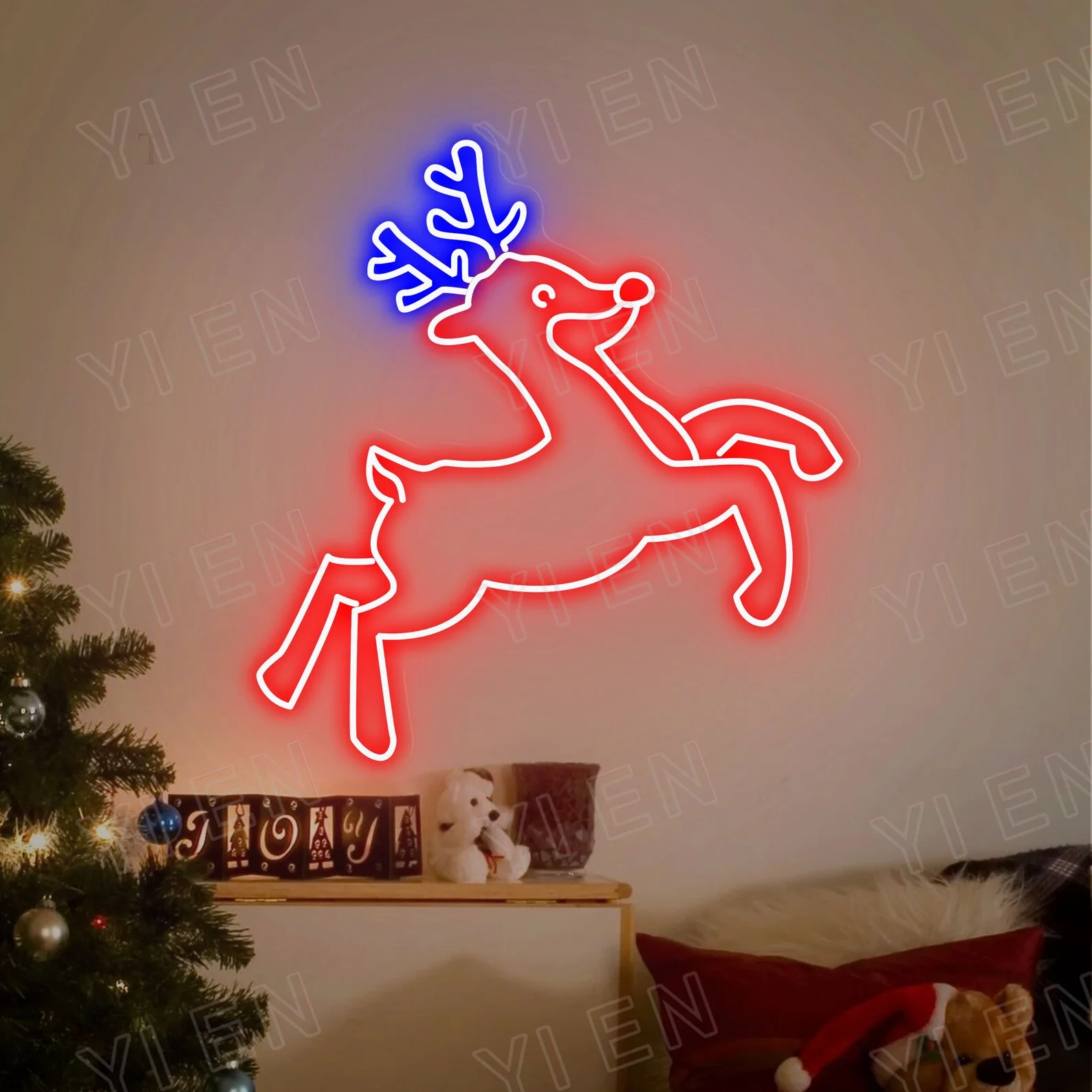 Reindeer-Led-Neon-Sign-Home-Neon-Wall-Art-Christmas-Decor-Led-Neon-Wall ...