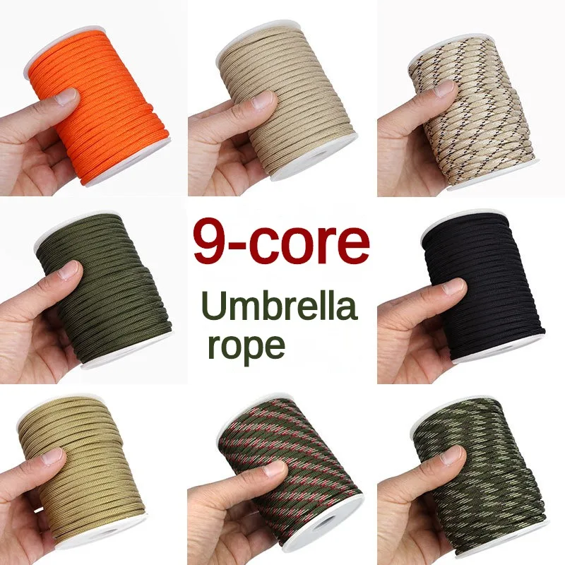 30M-550-Military-Standard-9-Core-Paracord-Rope-4mm-Outdoor-Parachute ...